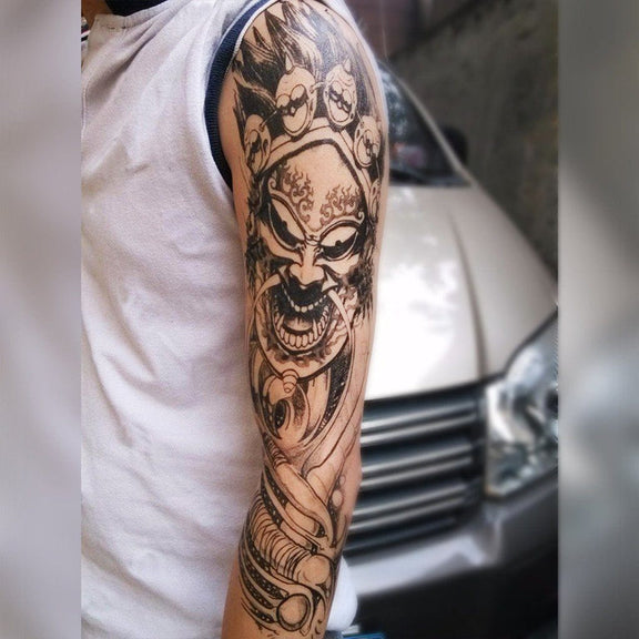 Devil Sleeve temporary tattoo - Fantasy fake tattoos - ArtWear Tattoo ...